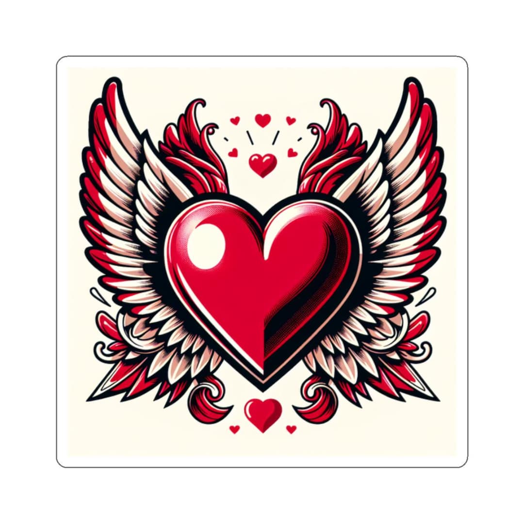 Heart With Wings Stickers, Love Decals, Romantic Planner Accessories ...