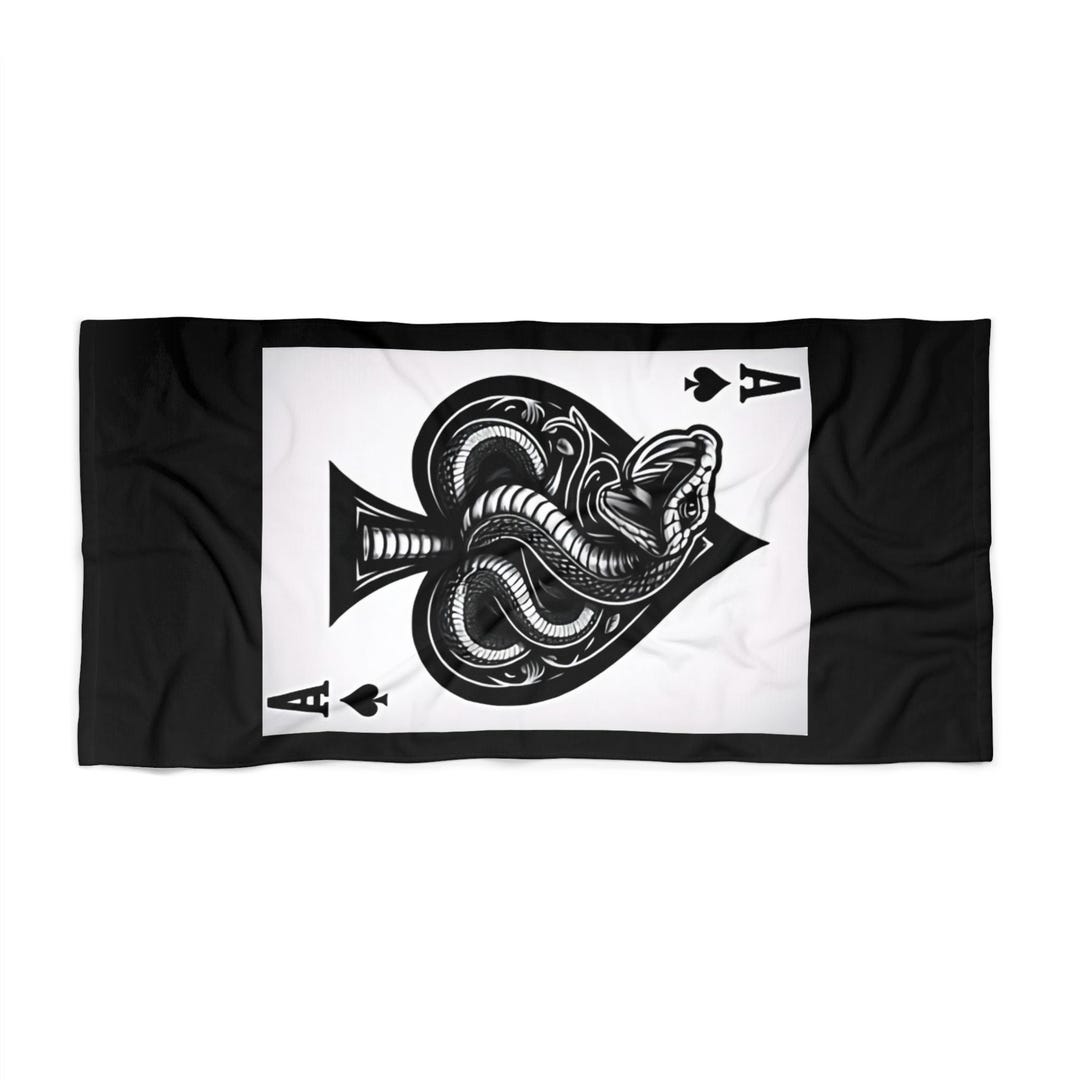 Beach Towel - Cobra Ace of Spades Design, Pool Towel, Large Towel ...