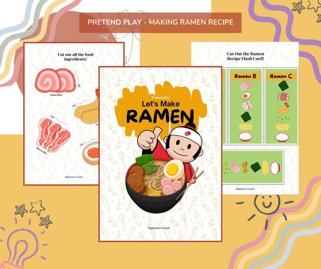 Pretend Play - Ramen Recipe Flashcard | Digital Play Worksheet for Kids ...