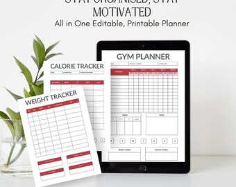 Fitness Planner Printable PDF, Meal Planner, Weight Loss/calorie ...
