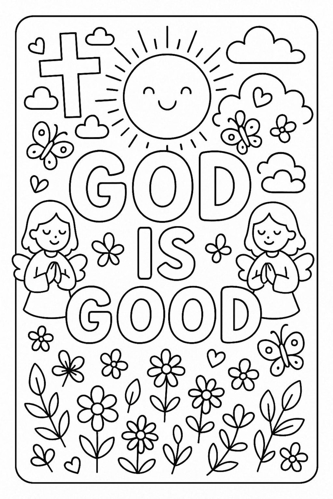 God is Good Coloring Page: Christian Sunday School Activity (instant ...