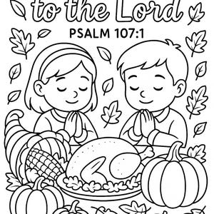 Give Thanks to the Lord – Psalm 107:1 Thanksgiving Coloring Page ...