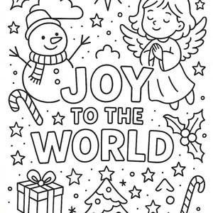 Joy to the World Coloring Page | Christian Christmas Coloring Sheet for ...