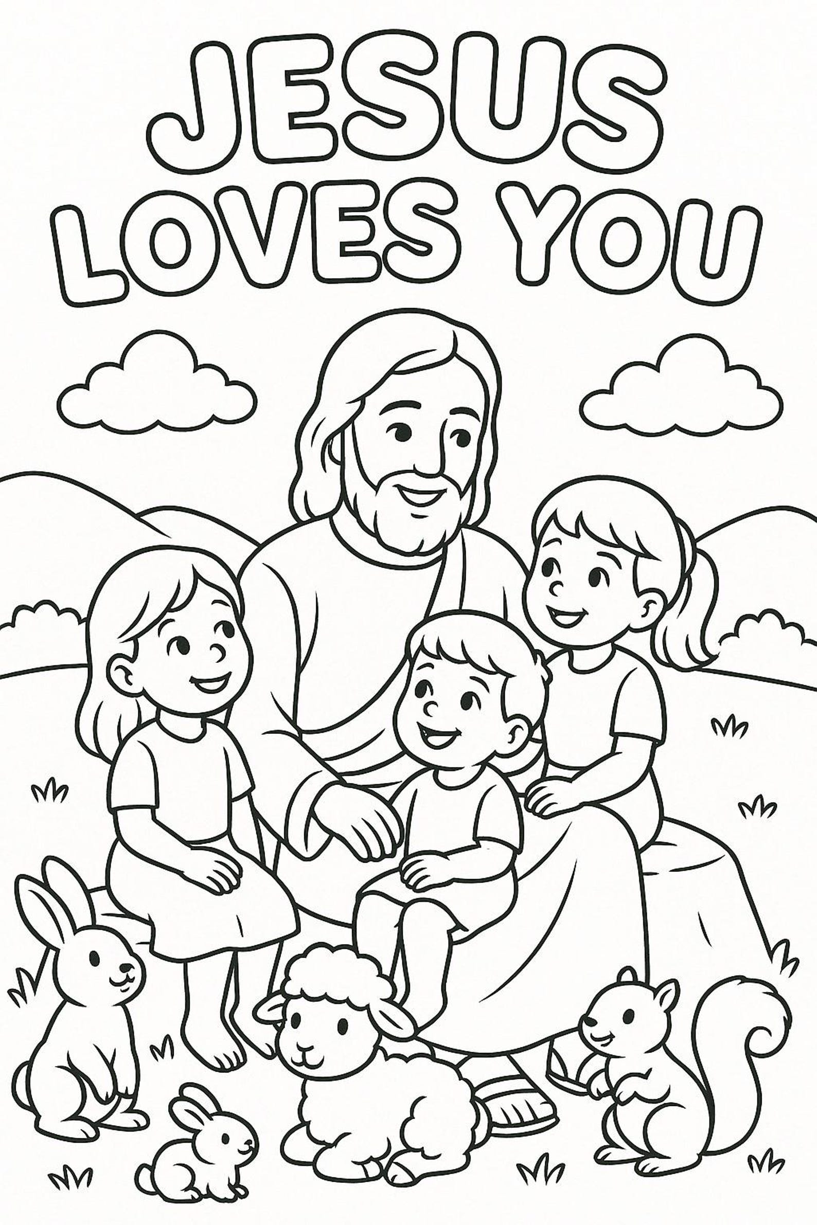 Jesus Loves You Coloring Page for Kids – Printable Sunday School ...