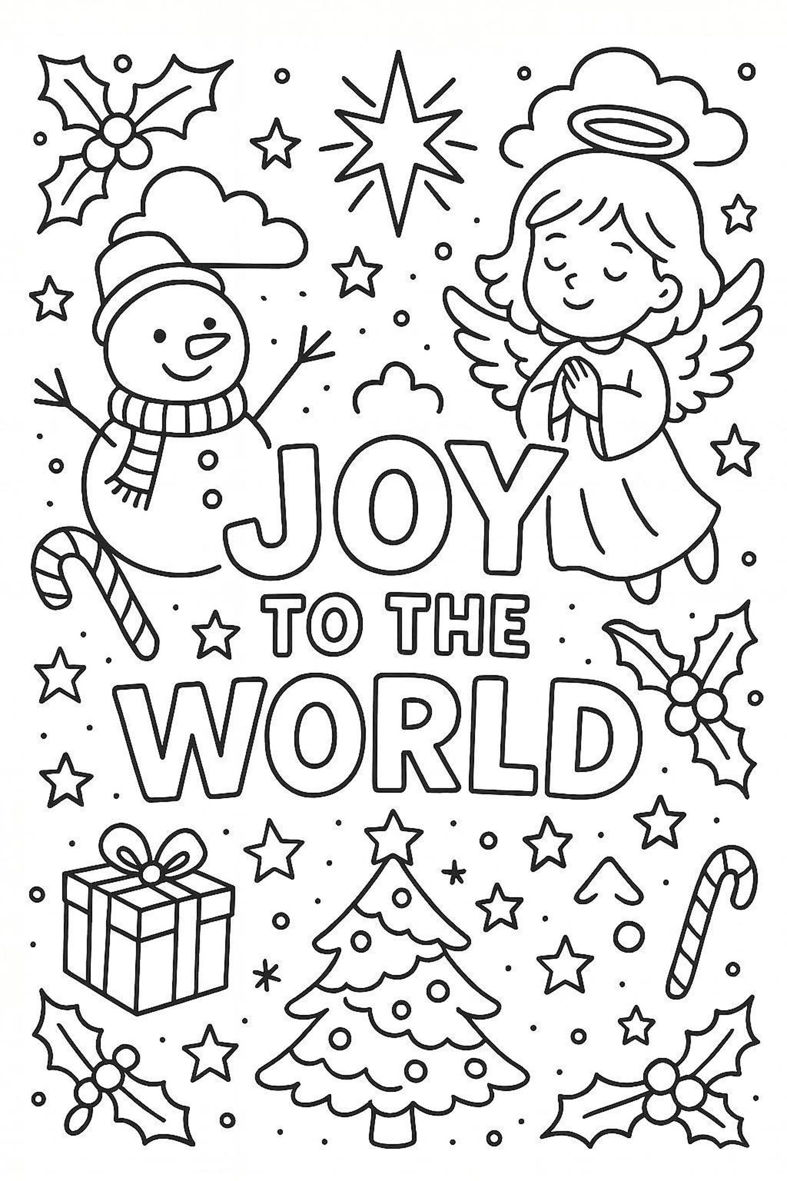 Joy to the World Coloring Page | Christian Christmas Coloring Sheet for ...