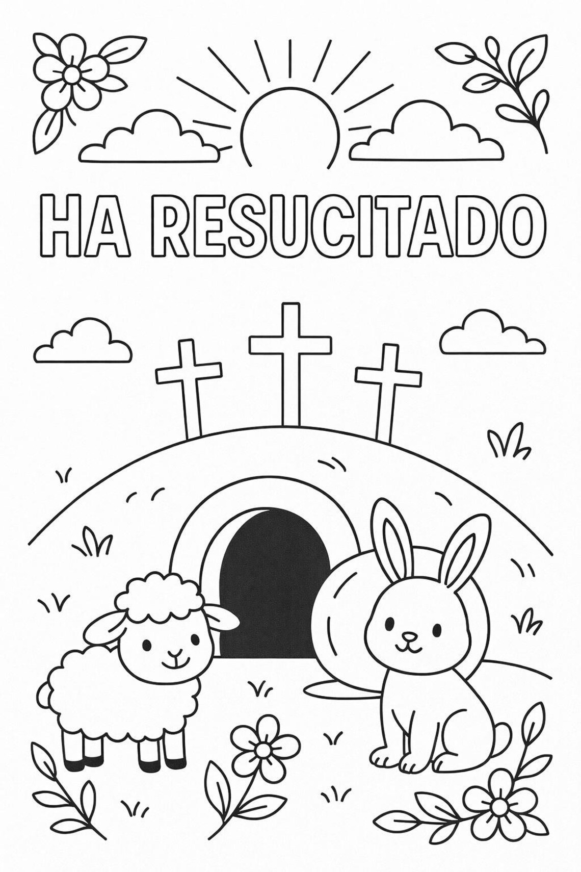 Spanish Easter Coloring Page for Kids | Christian “ha Resucitado ...