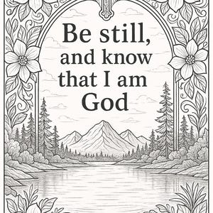Christian Coloring Page for Adults – "be Still and Know That I Am God ...