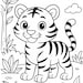 Tiger Coloring Page for Kids: Jungle Animal Printable (digital Download ...