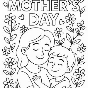Mother's Day Coloring Page for Kids | Printable Mother's Day Gift From ...