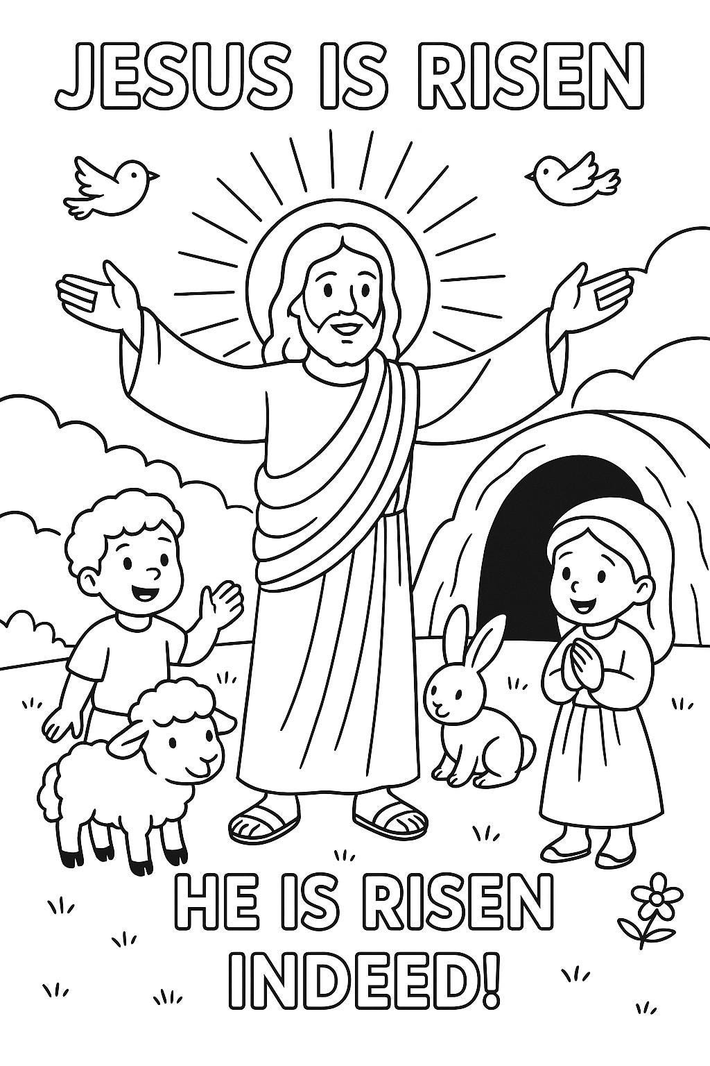 Jesus is Risen He is Risen Indeed Coloring Page for Kids – Easter ...