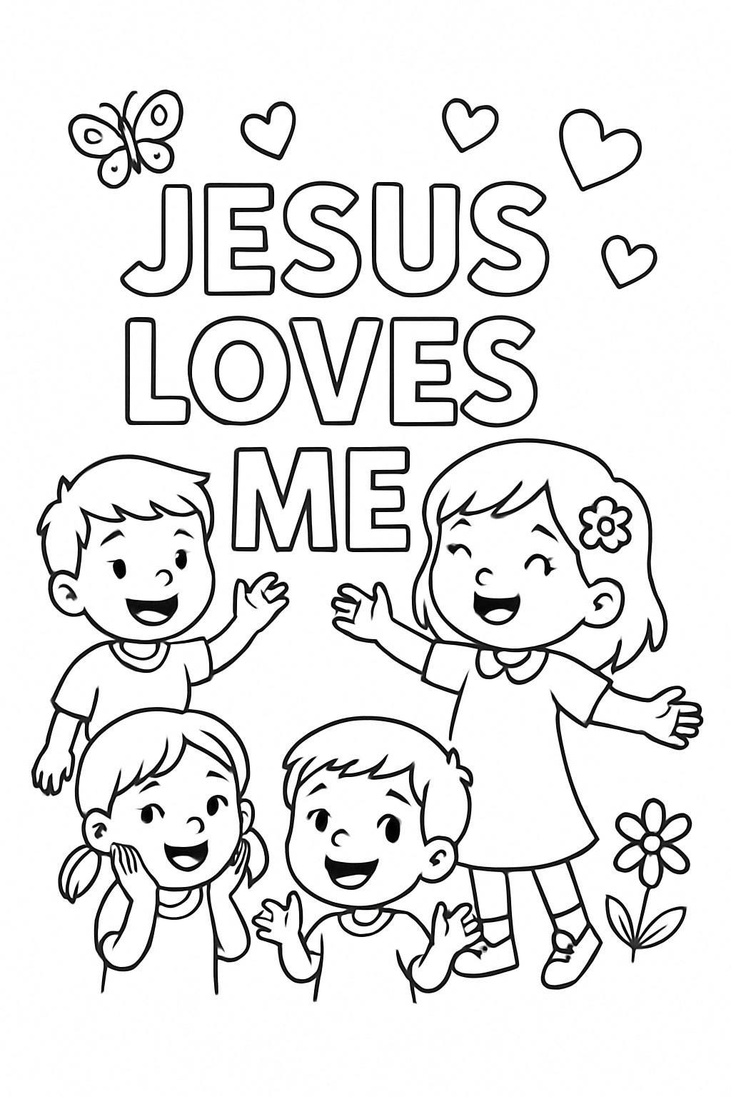 Jesus Loves Me Coloring Page – Christian Bible Printable for Kids ...