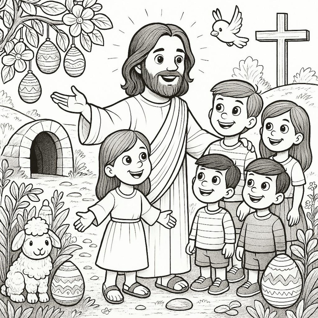 Easter Jesus Coloring Page – Christian Resurrection Bible Printable for ...