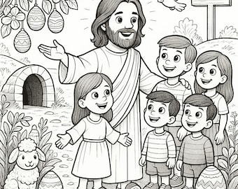 Jesus is Risen Coloring Page for Kids – Christian Resurrection Easter ...