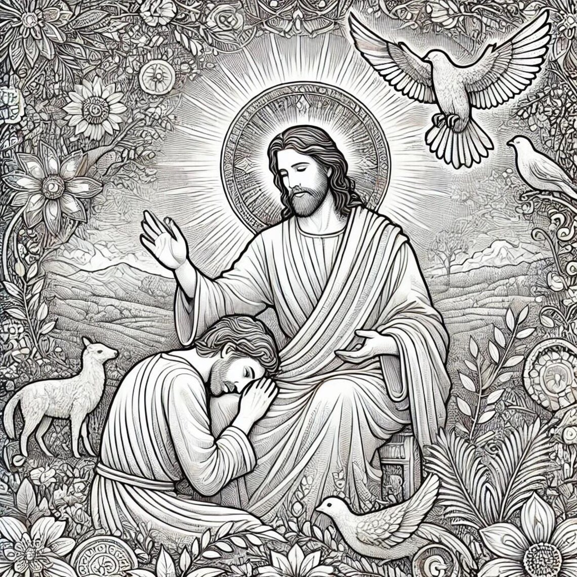 Jesus Forgives Coloring Page – Christian Bible Printable for Kids and ...