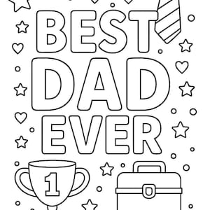 Best Dad Ever Father’s Day Coloring Page for Kids – Printable Gift for ...