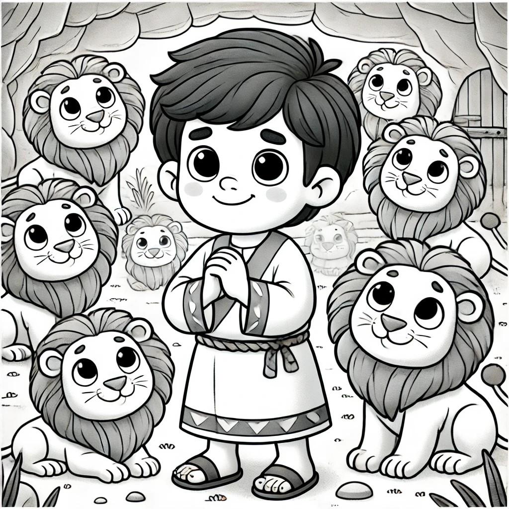 Daniel in the Lion’s Den Coloring Page – Christian Bible Story ...