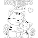Mother’s Day Coloring Page – Cute Cat Printable for Kids, Holiday ...