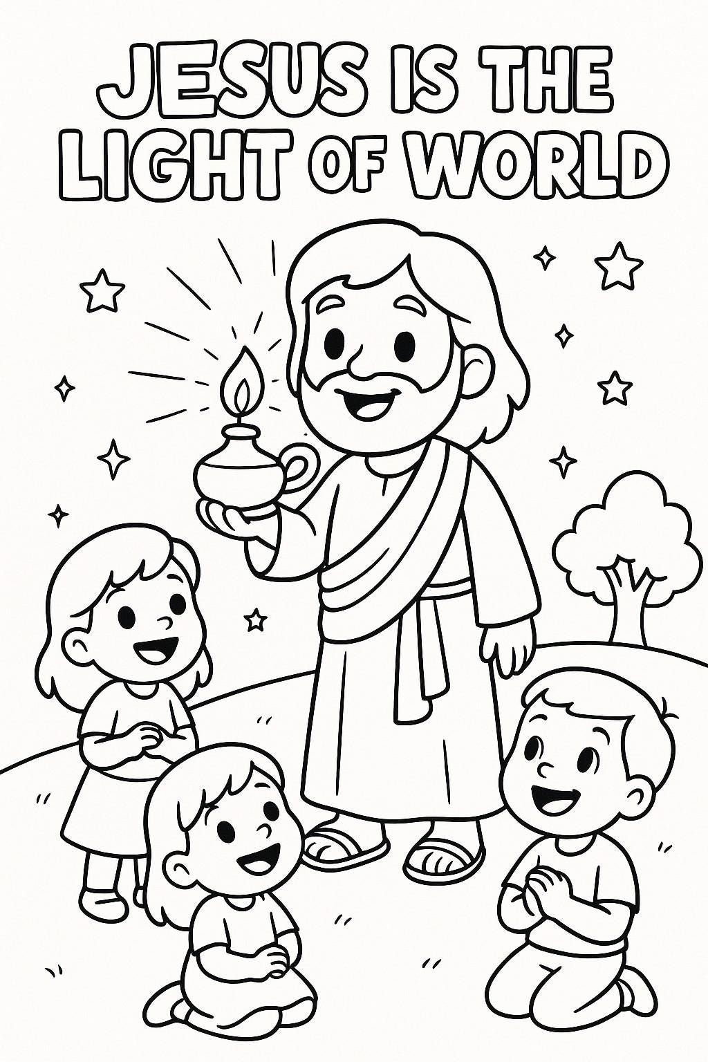 Jesus is the Light of the World - Christian Coloring Page for Kids ...