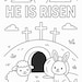 He is Risen Easter Coloring Page – Christian Resurrection Bible ...