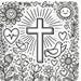Cross Coloring Page – Christian Bible Printable for Kids and Adults ...