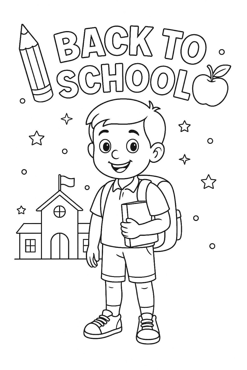 Back to School Coloring Page – First Day of School Printable Activity ...