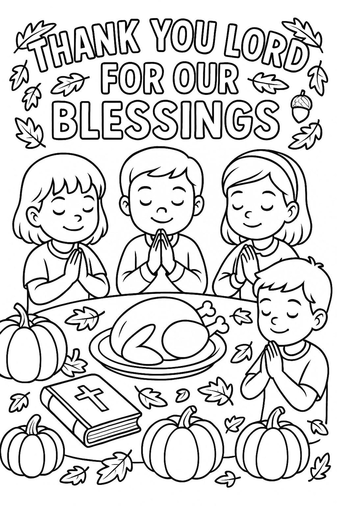 Thank You Lord for Our Blessings Coloring Page | Christian Thanksgiving ...