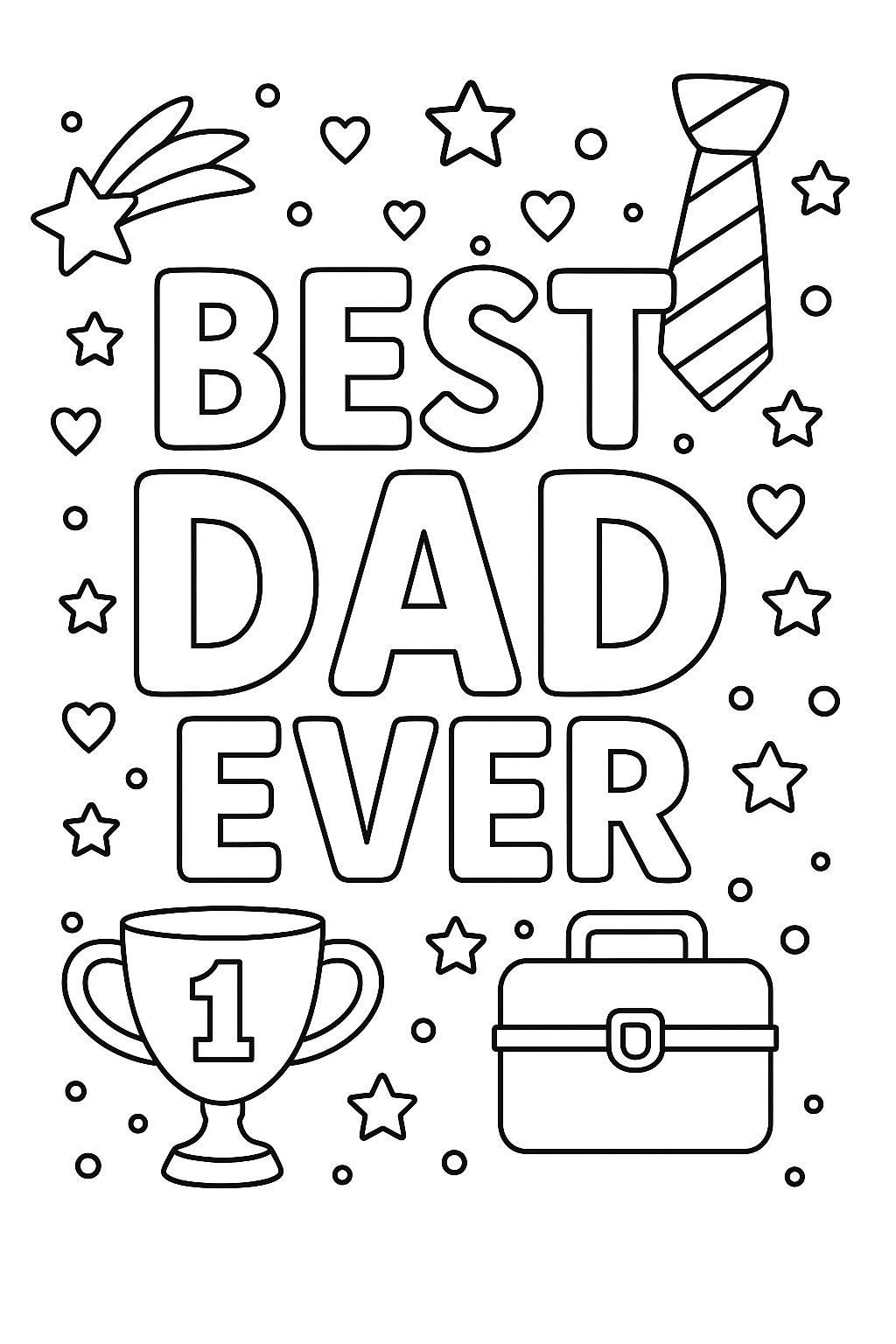 Best Dad Ever Father’s Day Coloring Page for Kids – Printable Gift for ...
