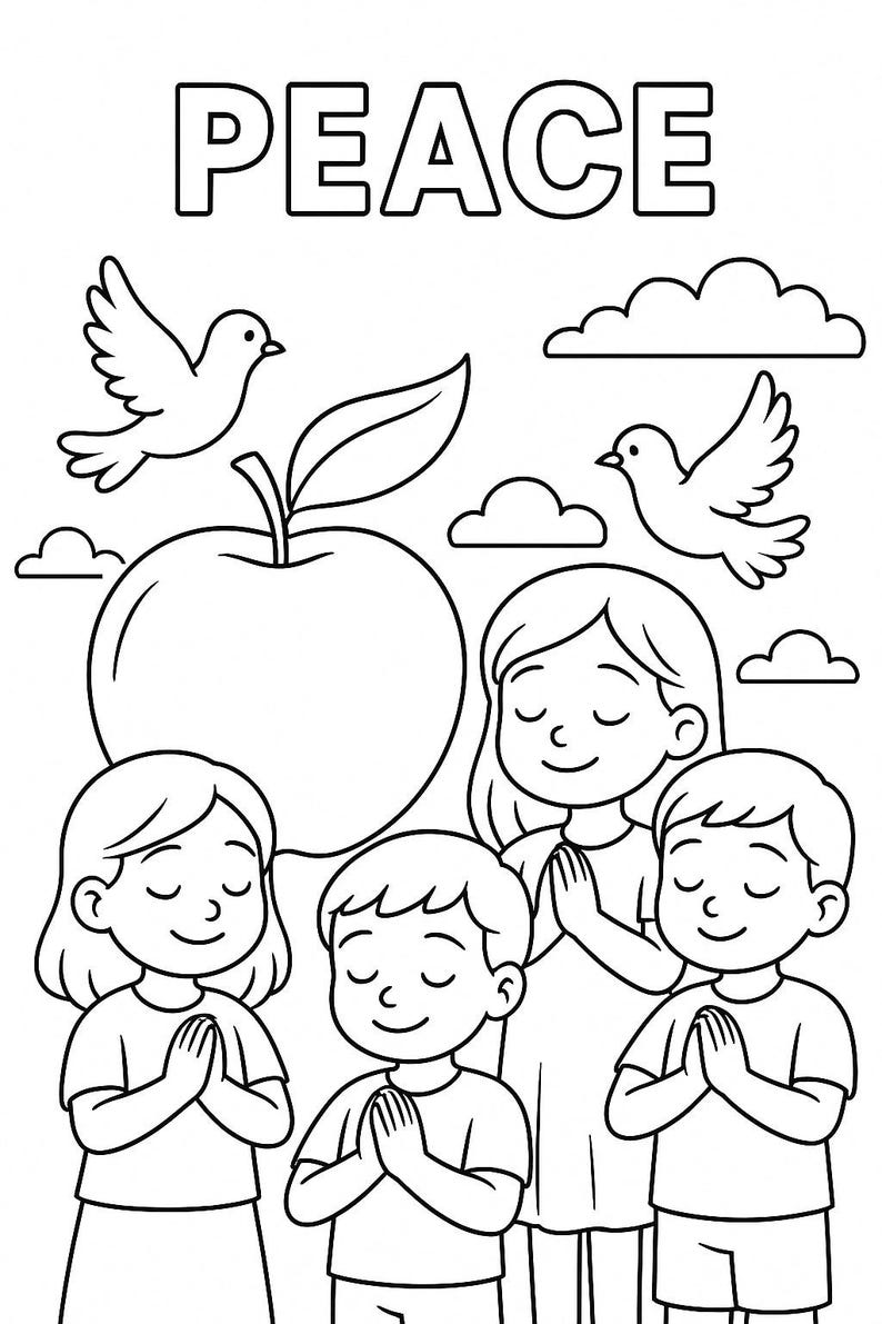 Peace Coloring Page: Fruits of the Spirit, Sunday School Activity (PDF ...