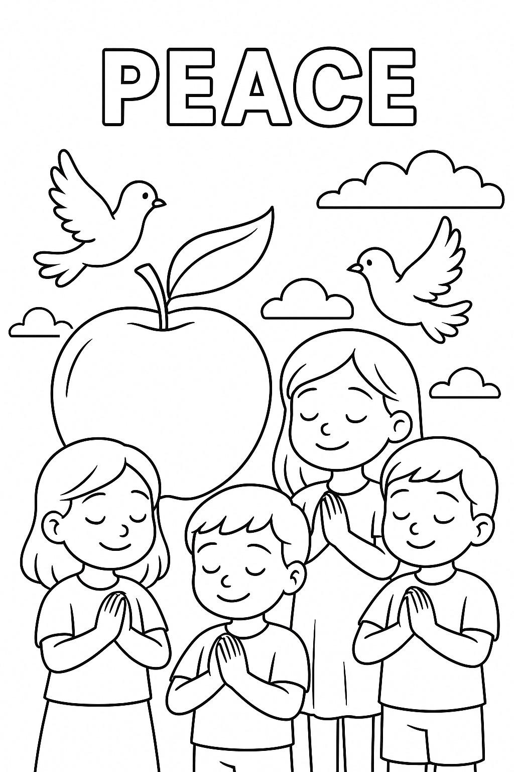 Peace Coloring Page: Fruits of the Spirit, Sunday School Activity (PDF ...