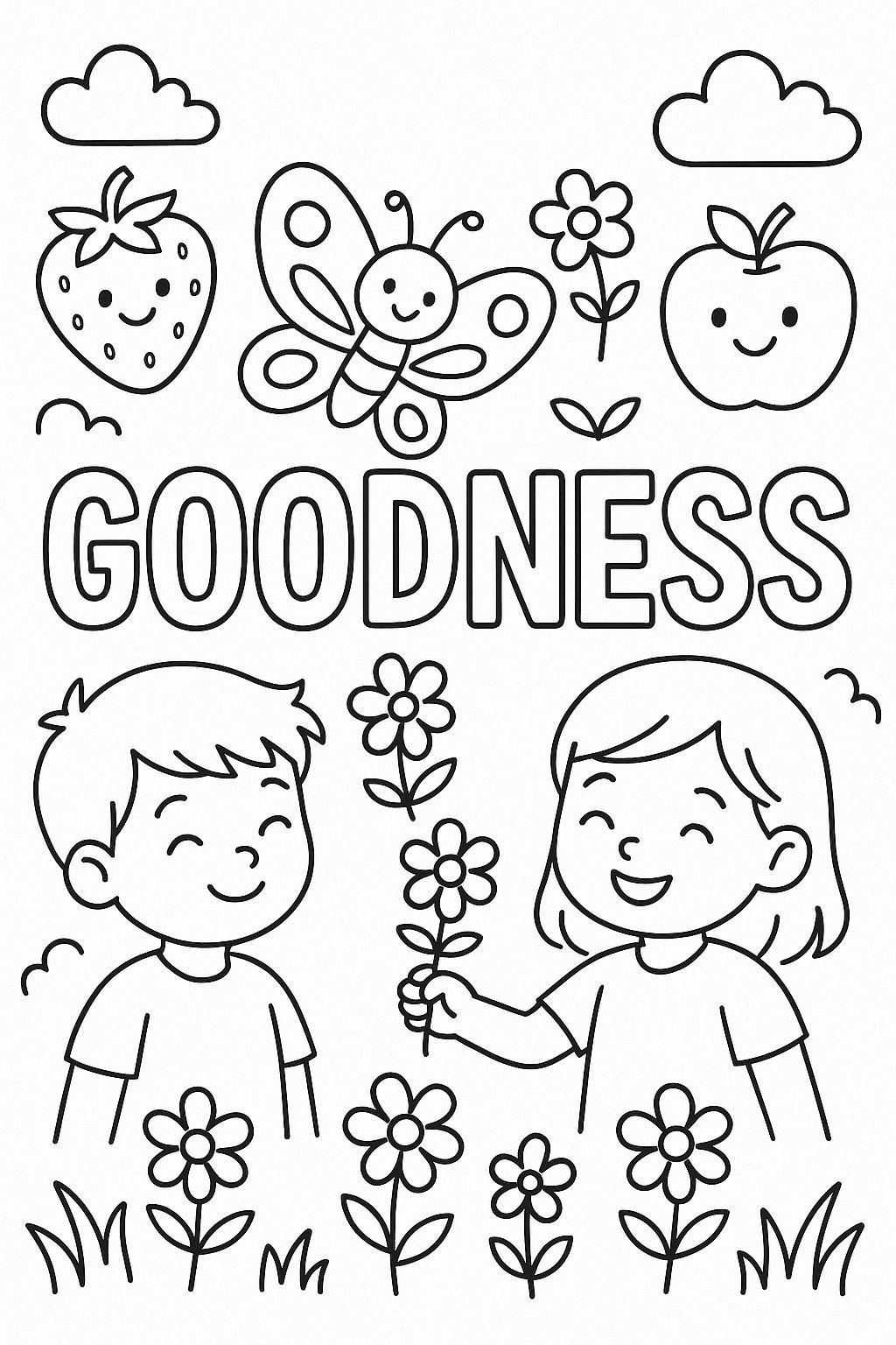 Goodness Coloring Page – Fruit of the Spirit Christian Bible Printable ...