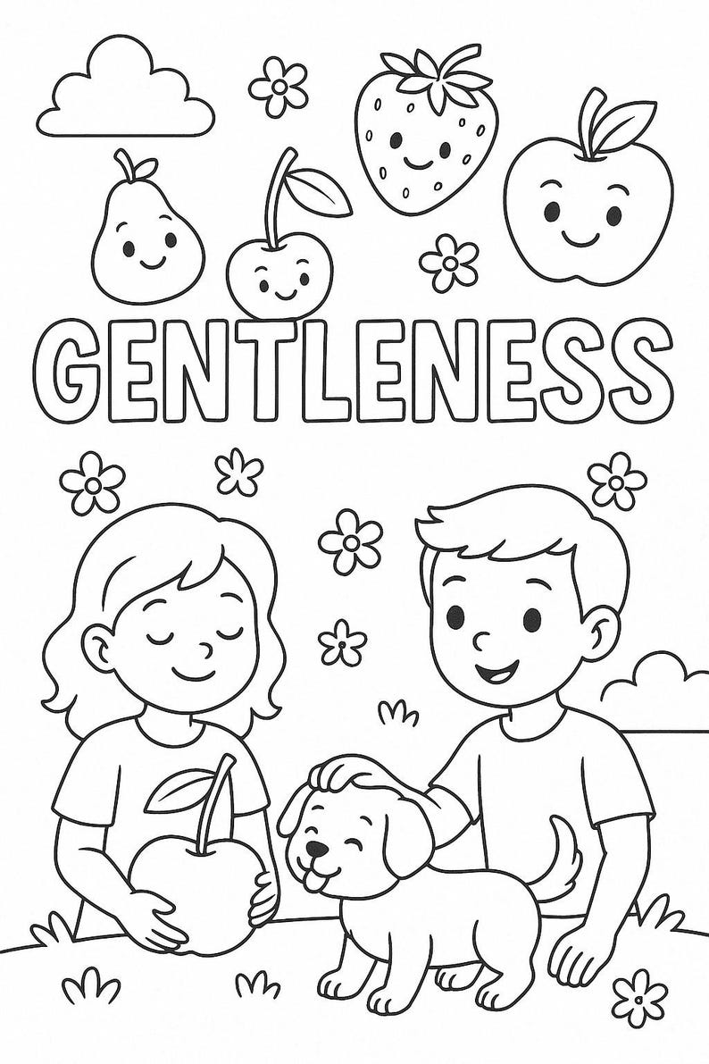 Gentleness Coloring Page – Fruit of the Spirit Christian Bible ...