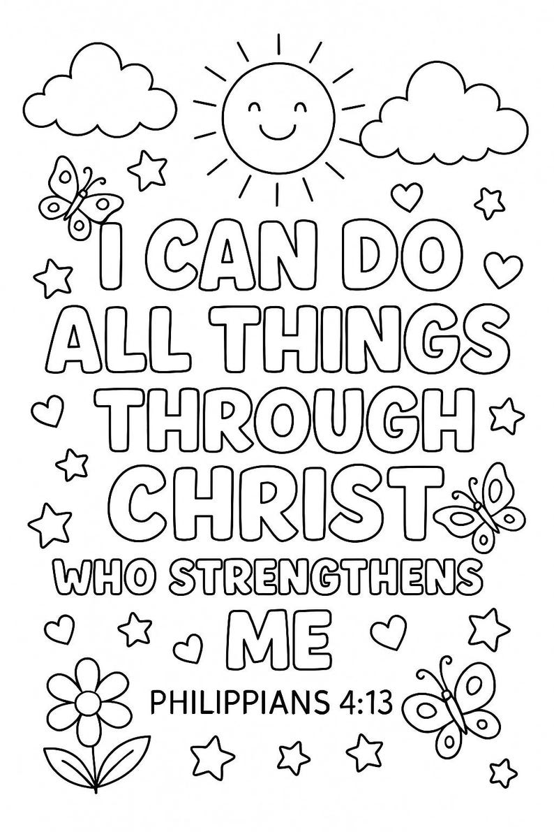 Philippians 4:13 Coloring Page for Kids – I Can Do All Things Through ...