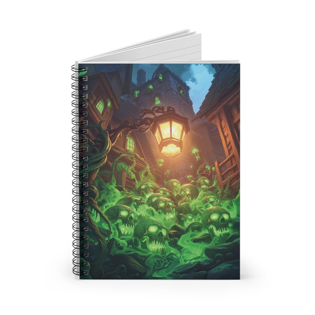 Eldritch Slime Street Spiral Notebook - Ruled Line, Ghostly Green ...