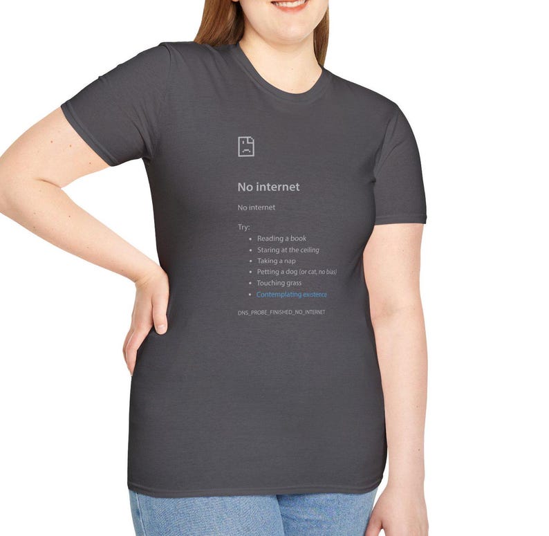 No Internet Unisex Gildan Softstyle Cotton Tee 64000, Funny Gift for ...
