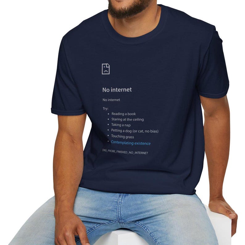 No Internet Unisex Gildan Softstyle Cotton Tee 64000, Funny Gift for ...
