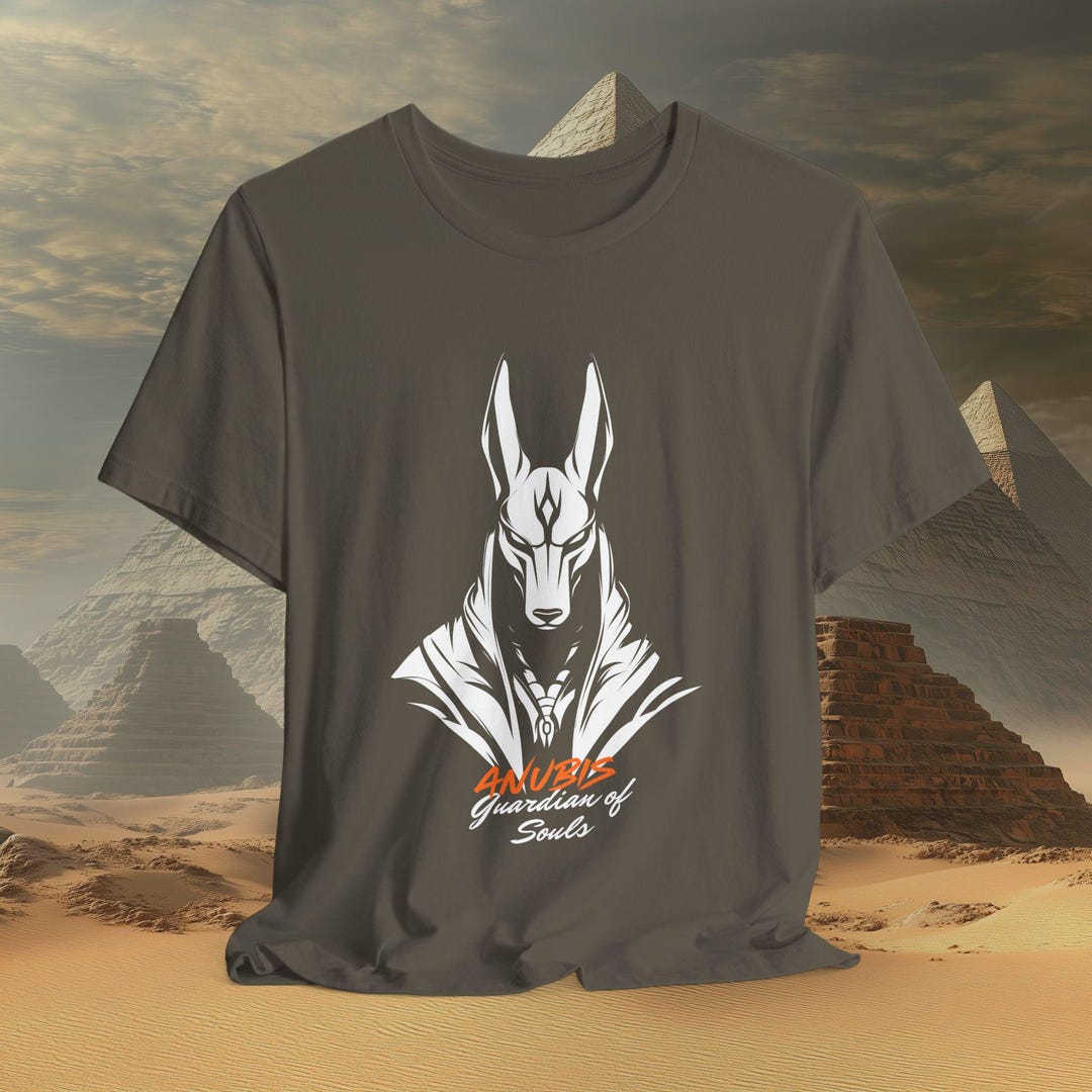 Anubis Print T-shirt, Egyptian God Tee, Unisex Jersey Top, Soul ...
