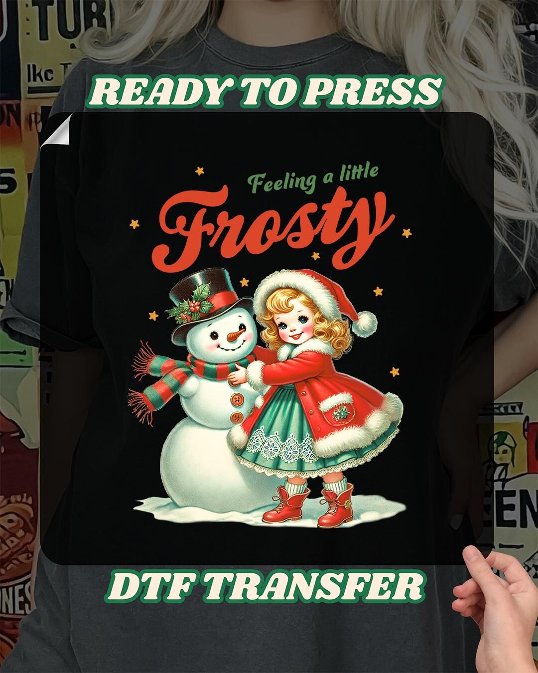 Vintage Feeling A Little Frosty Ready to Press, Christmas Frosty the ...
