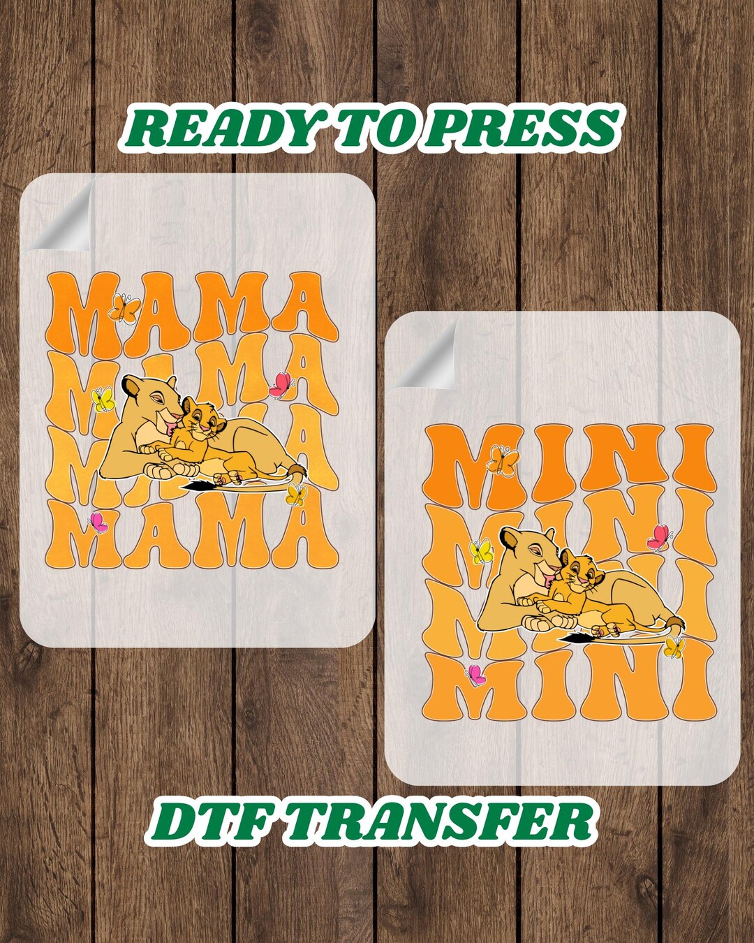 Mother Daughter Matching Ready to Press DTF, Mama and Mini Lion Heat ...