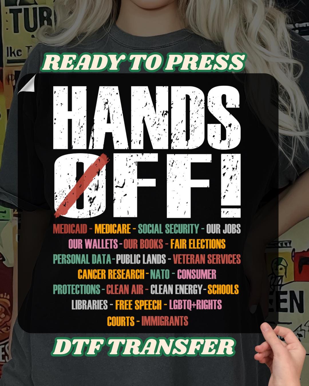 Hands off Protest Ready to Press, Political Activism Heat Transfer ...