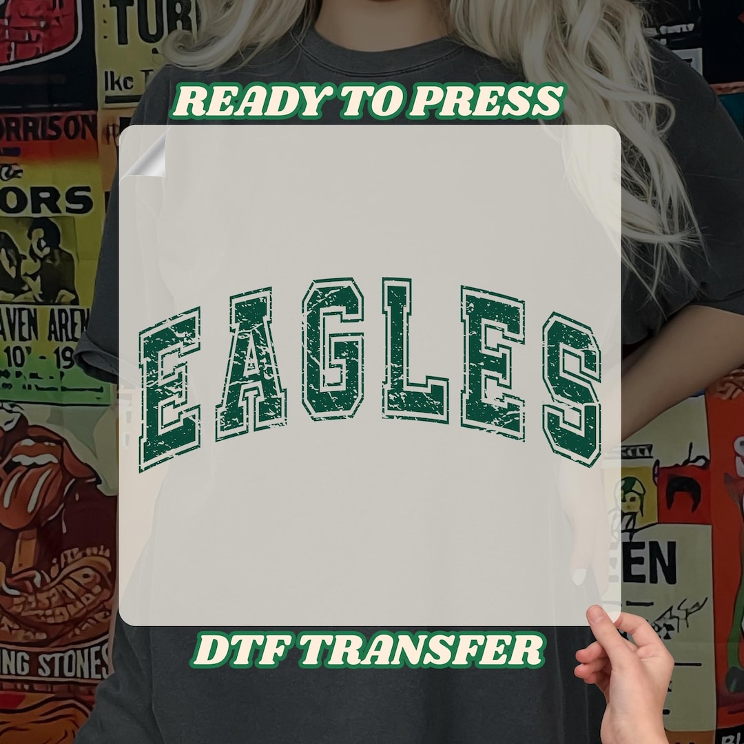 Eagles Distressed DTF, Ready to Press DTF Transfer, American Football Dtf, Eagles Game Day ...
