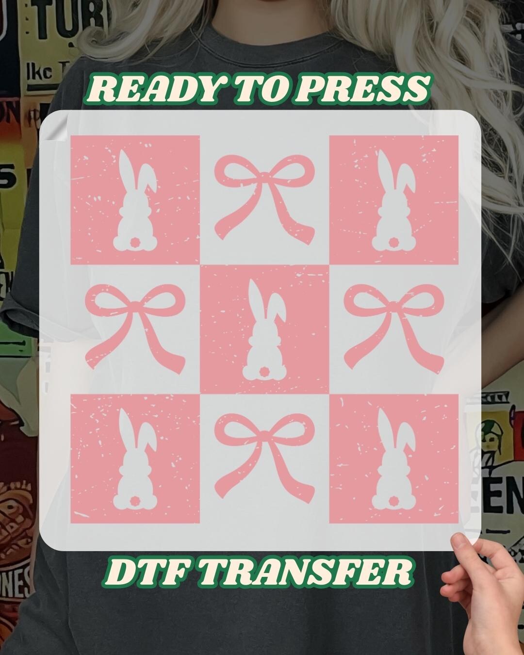 Distressed Print Easter Bunny DTF, Ready to Press Dtf Transfer, Toddler ...