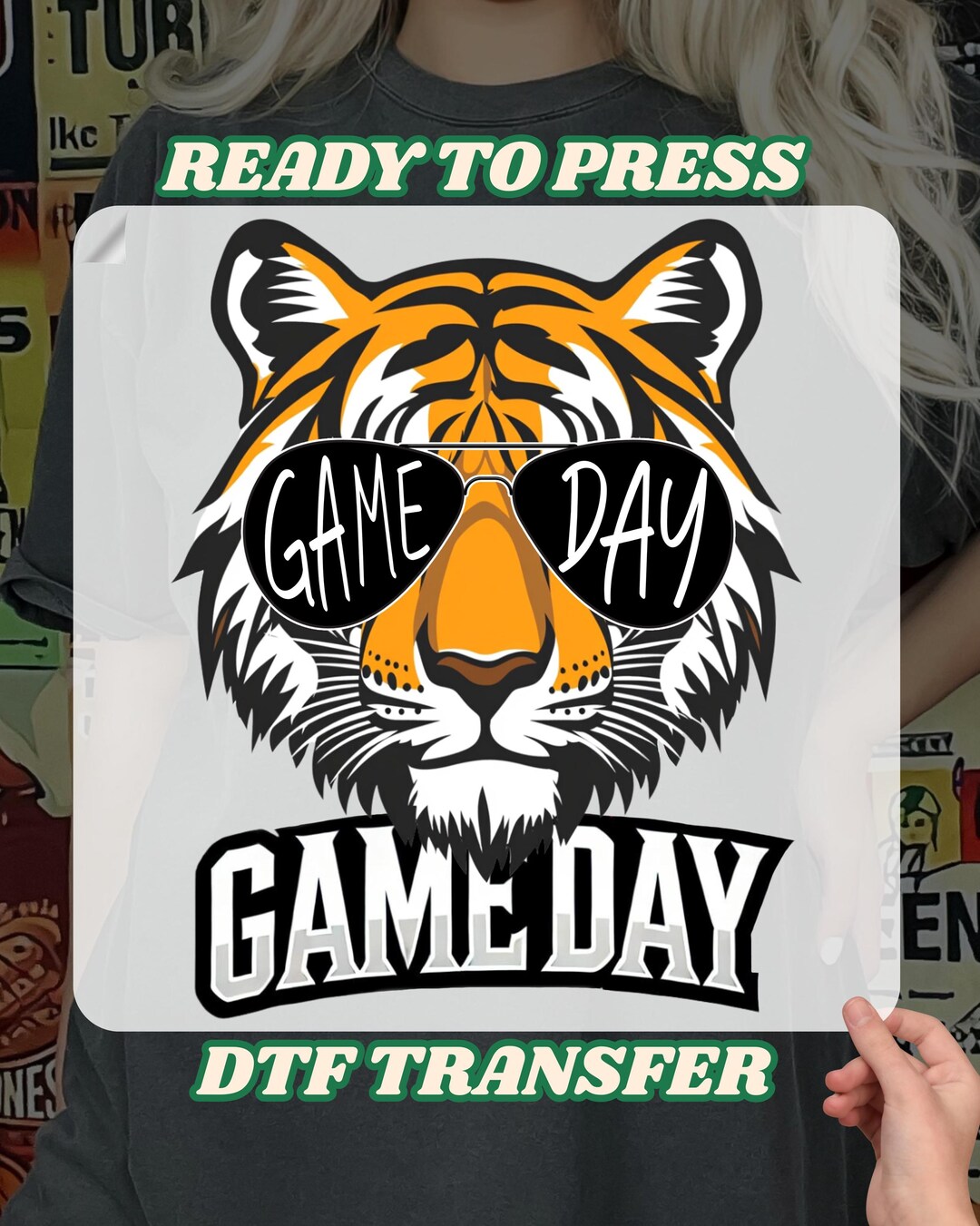 Tiger Gameday Dtf, Tiger Mascot DTF, Ready to Press DTF Transfer ...