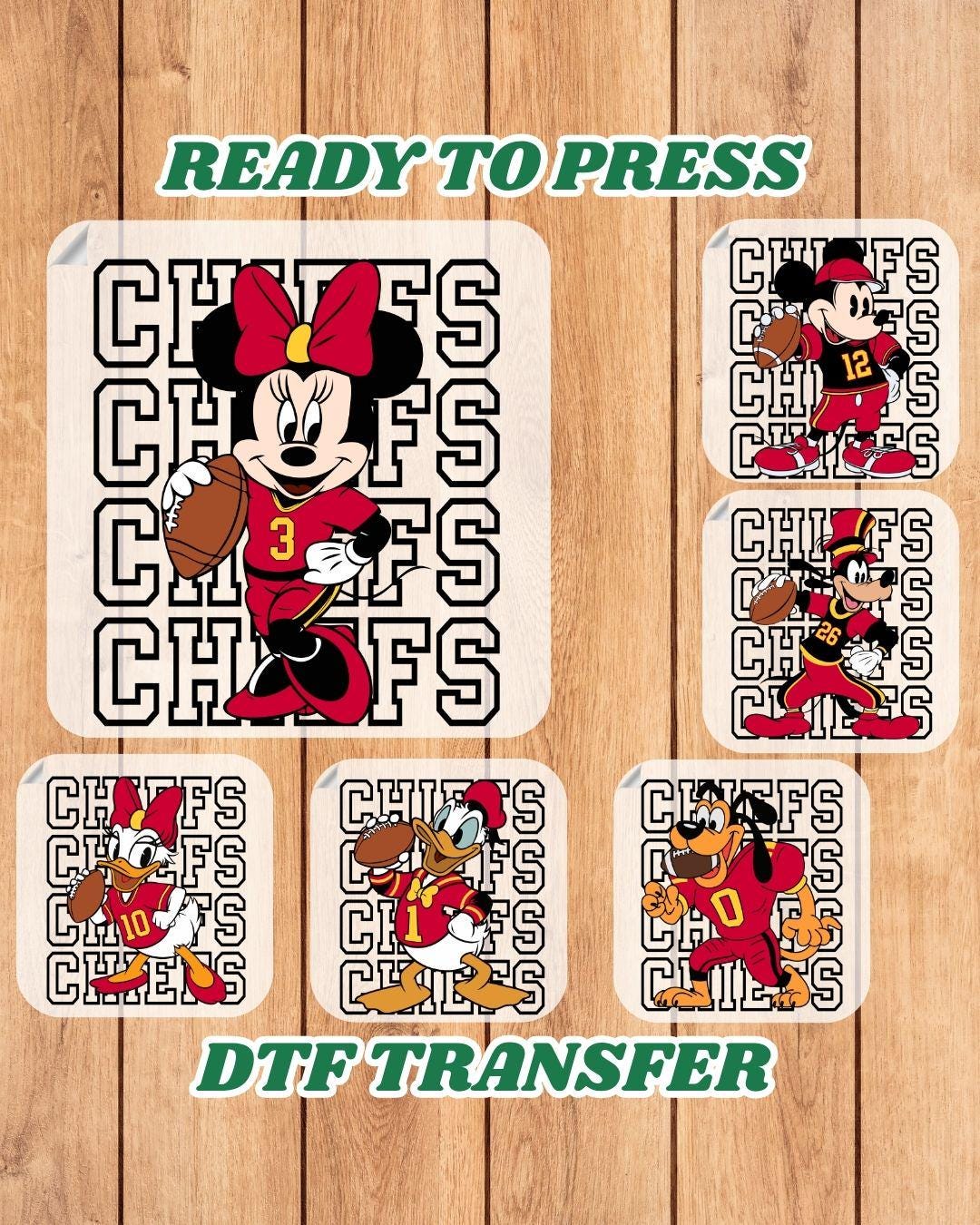 Disney Kansas Football DTF Print, Disney Chiefs Heat Transfer, Funny ...