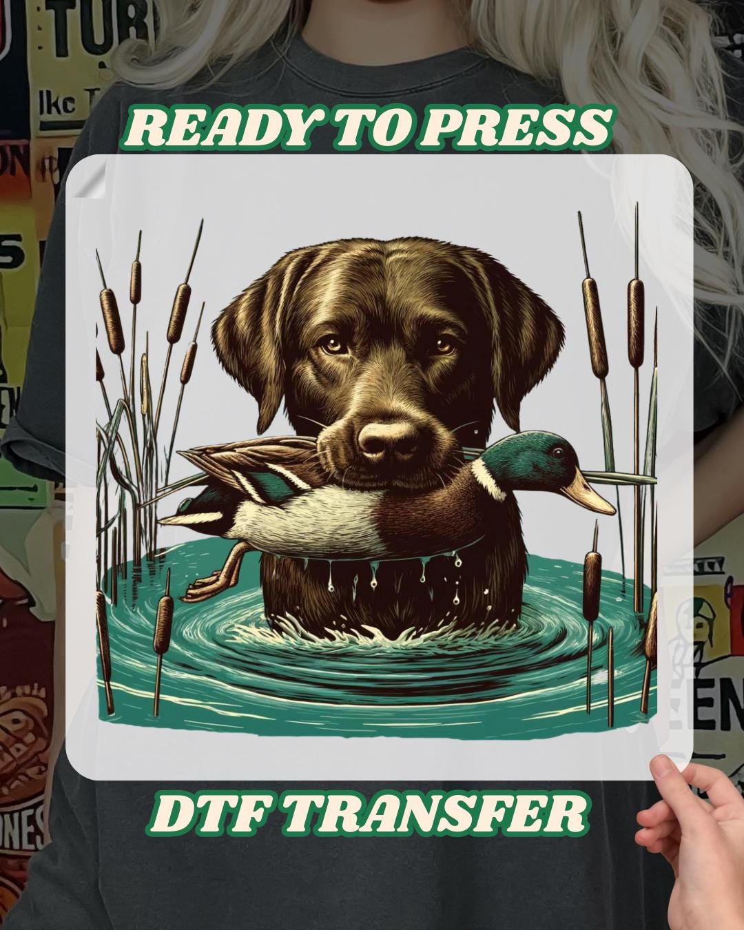 Hunting Dog DTF Transfer, Duck Hunting Art DTF, Ready to Press DTF ...