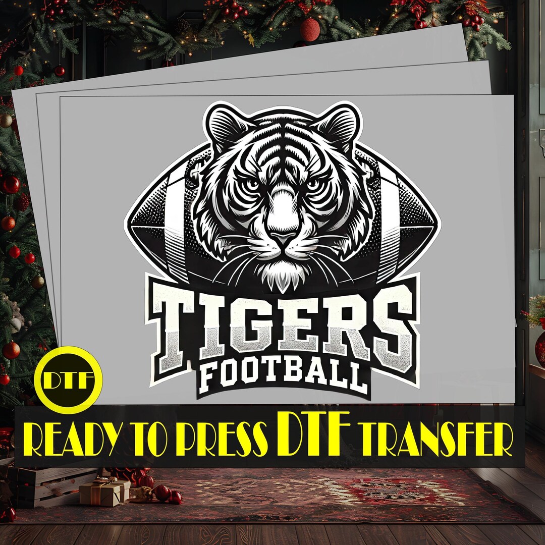 Tigers Football Cheer Tiger Face DTF, Ready to Press DTF Transfer ...