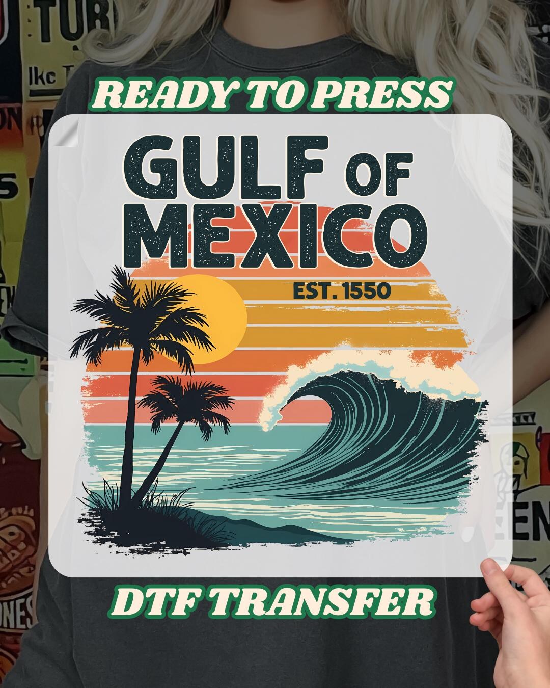 Gulf of Mexico Dtf, Ready to Press DTF, Vintage Gulf Coast Dtf ...