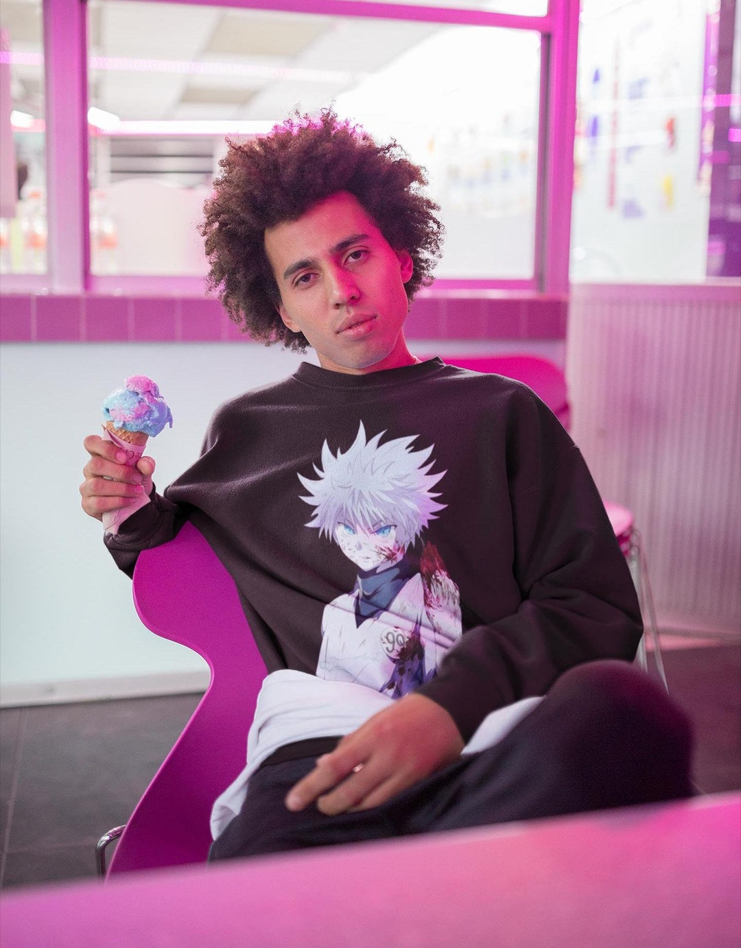 Hunter X Hunter Killua Zoldyck Sweatshirt, Anime Merch, Valentine Gift ...