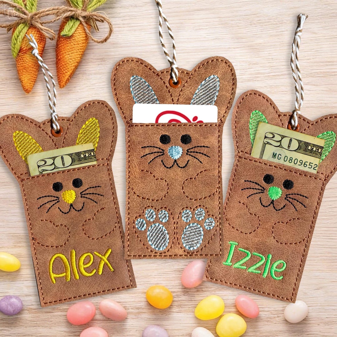 Easter Bunny Money & Gift Card Holder, Personalized Basket Stuffer - Etsy