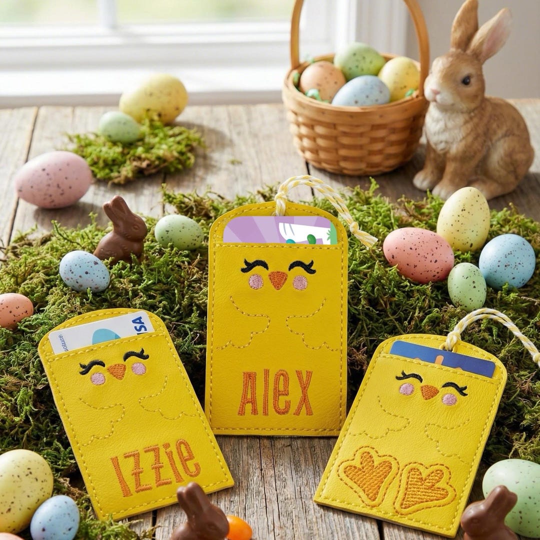 Easter Chick Money & Gift Card Holder, Personalized Easter Basket ...