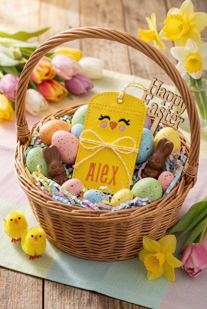 Easter Chick Money & Gift Card Holder, Personalized Easter Basket ...
